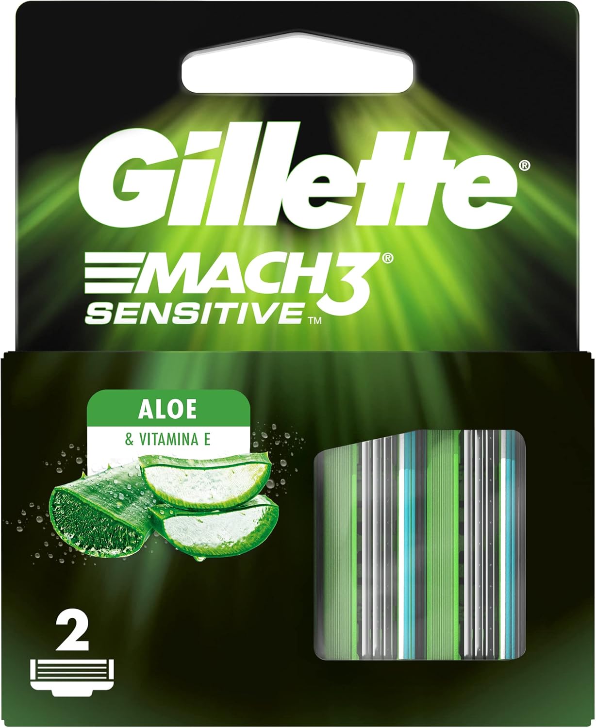 Carga para Barbear Sensitive Gillette Mach 3 com 2un